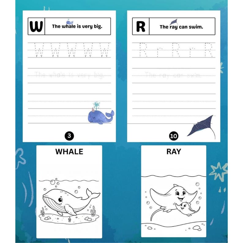 Sea Creatures Sight Words Coloring Digital Book - Ocean Animals ...