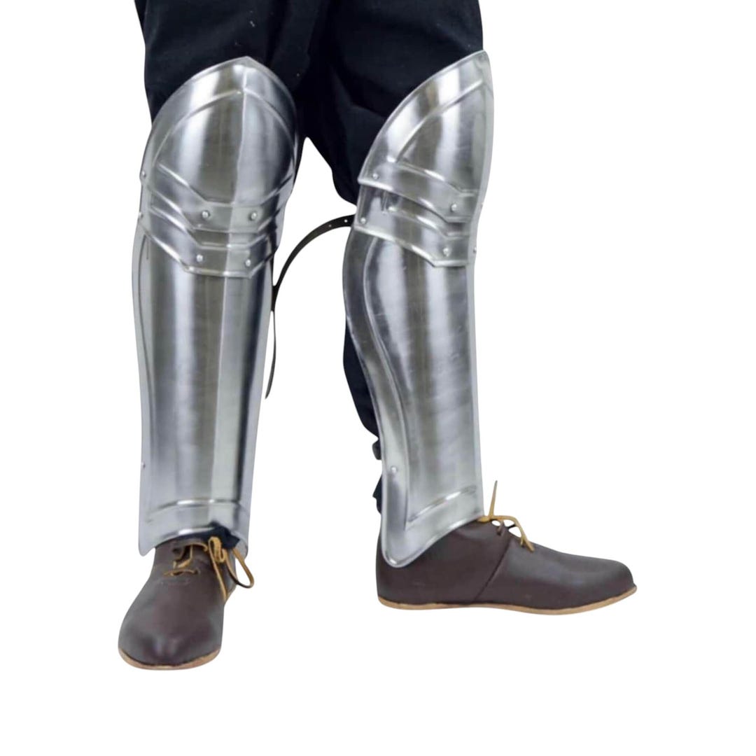 Medieval Steel Full Leg Greaves With Knee Guards | Knight Armor ...