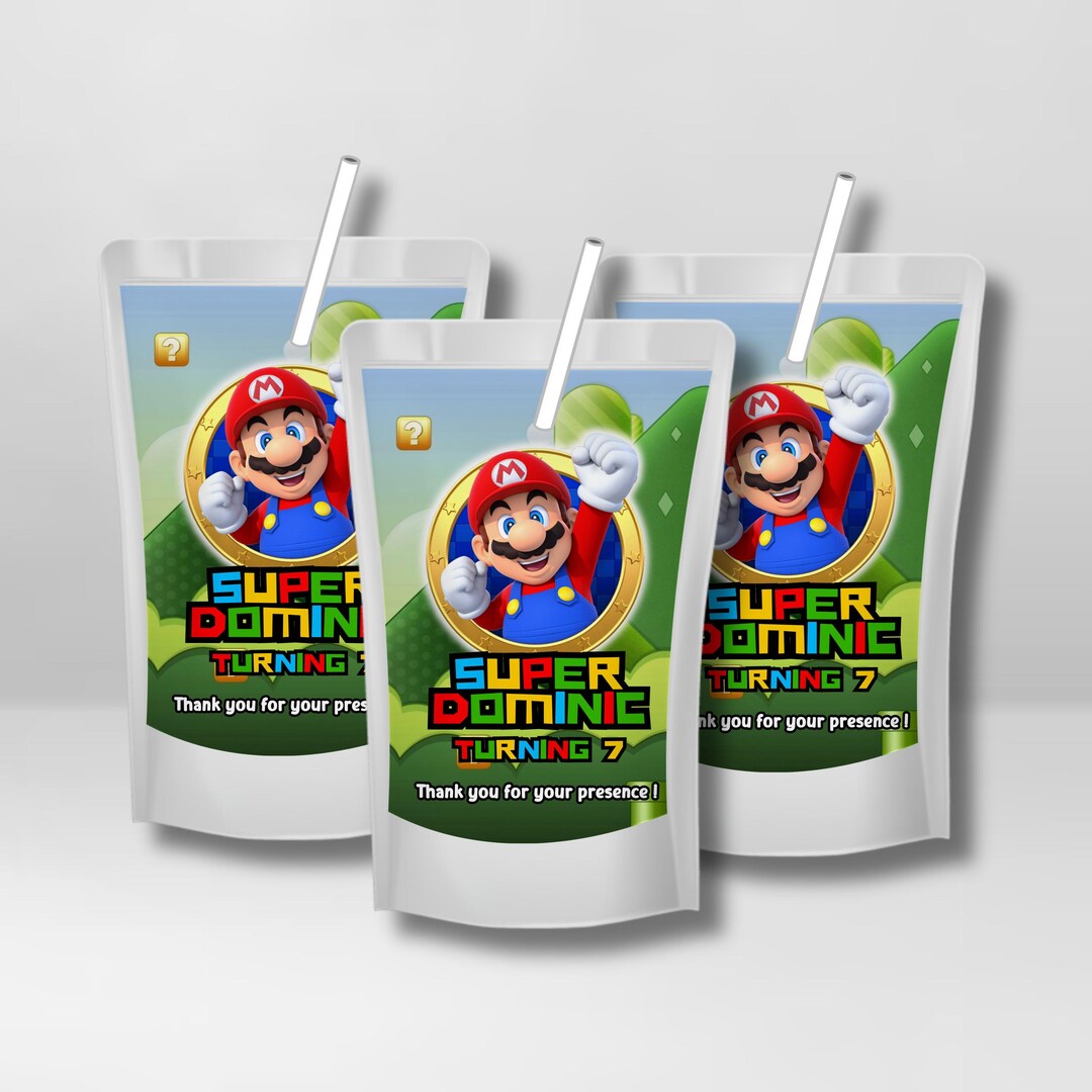 Mario Bros Rótulo Capri Sun • Printable • Editable Template • Kids ...