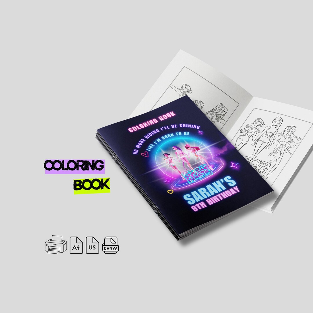 Huntrix Coloring Book With 40 Designs | 20 Pages | Printable and ...
