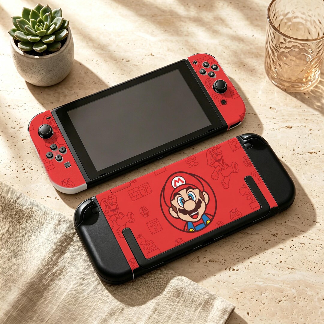 Mario Jump Goomba Turtle Question Block Outline Print Nintendo Switch 2 ...
