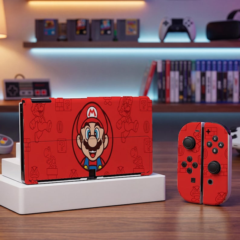 Mario Jump Goomba Turtle Question Block Outline Print Nintendo Switch 2 ...