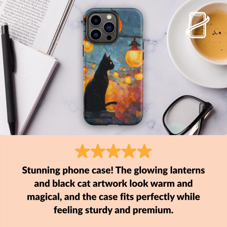 Café Terrace at Night Black Cat Phone Case – Van Gogh Inspired Tough ...