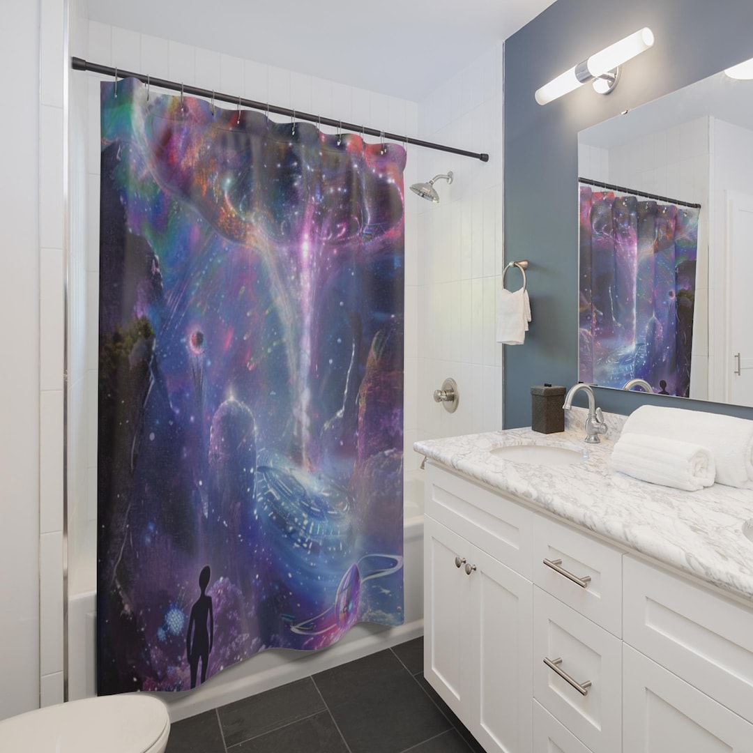 Alien Enchantment Shower Curtain | Space Bathroom Decor, Gift for ...