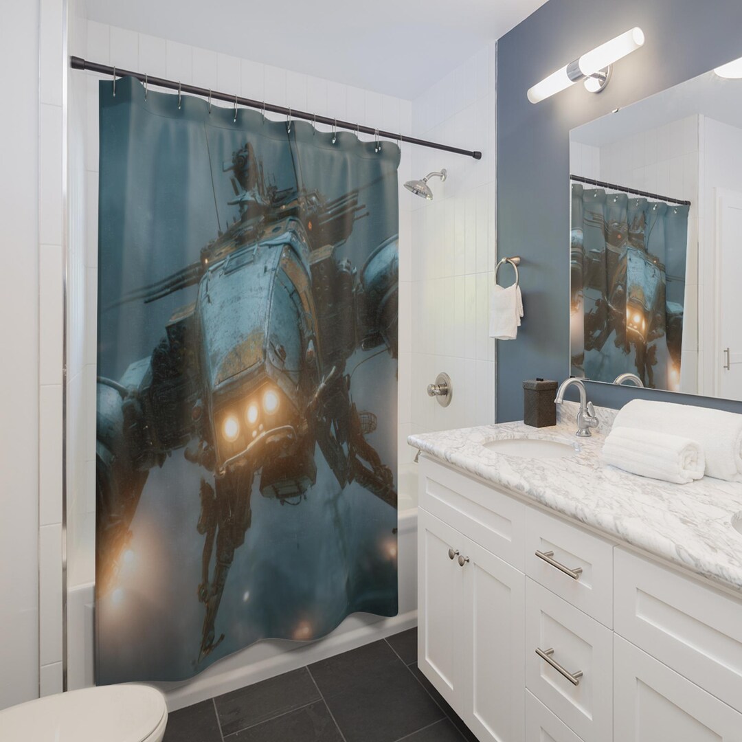 Hover Mech Strike Shower Curtain, Bathroom Decor, Bathroom Essential ...
