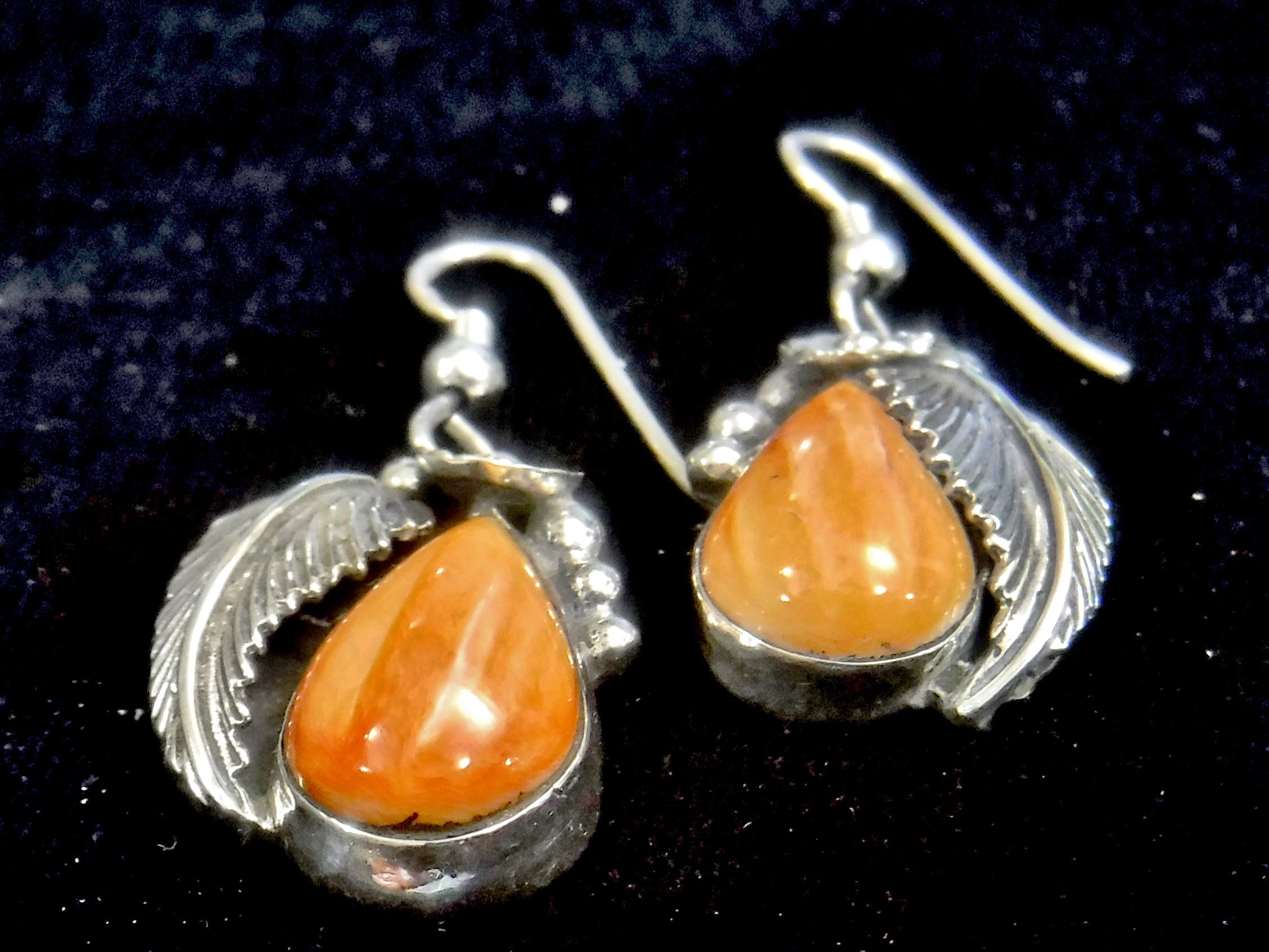 Natural Orange Spiny Oyster Earrings 1454-b - Etsy Ireland