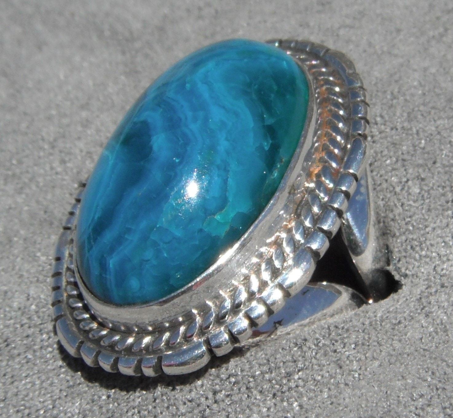 STUNNING CHRYSOCOLLA RING 1169-L | Etsy