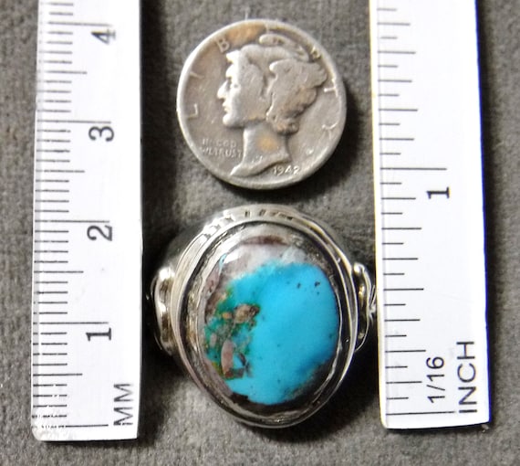 Rare Natural Bisbee Turquoise Men’s Ring #1733-BP - Gem