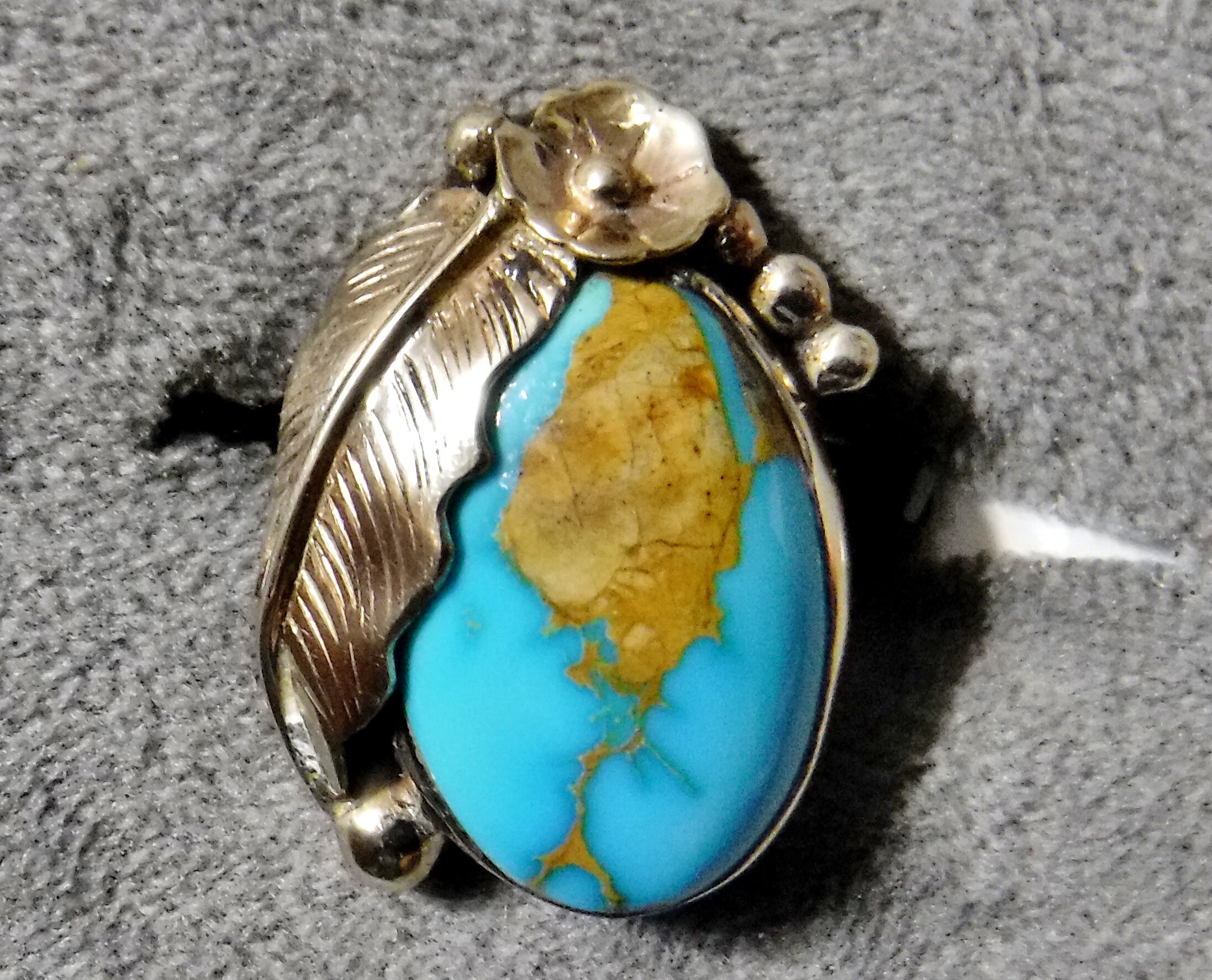 Natural Royston Turquoise Ring Set in 14K Gold 1549-L | Etsy