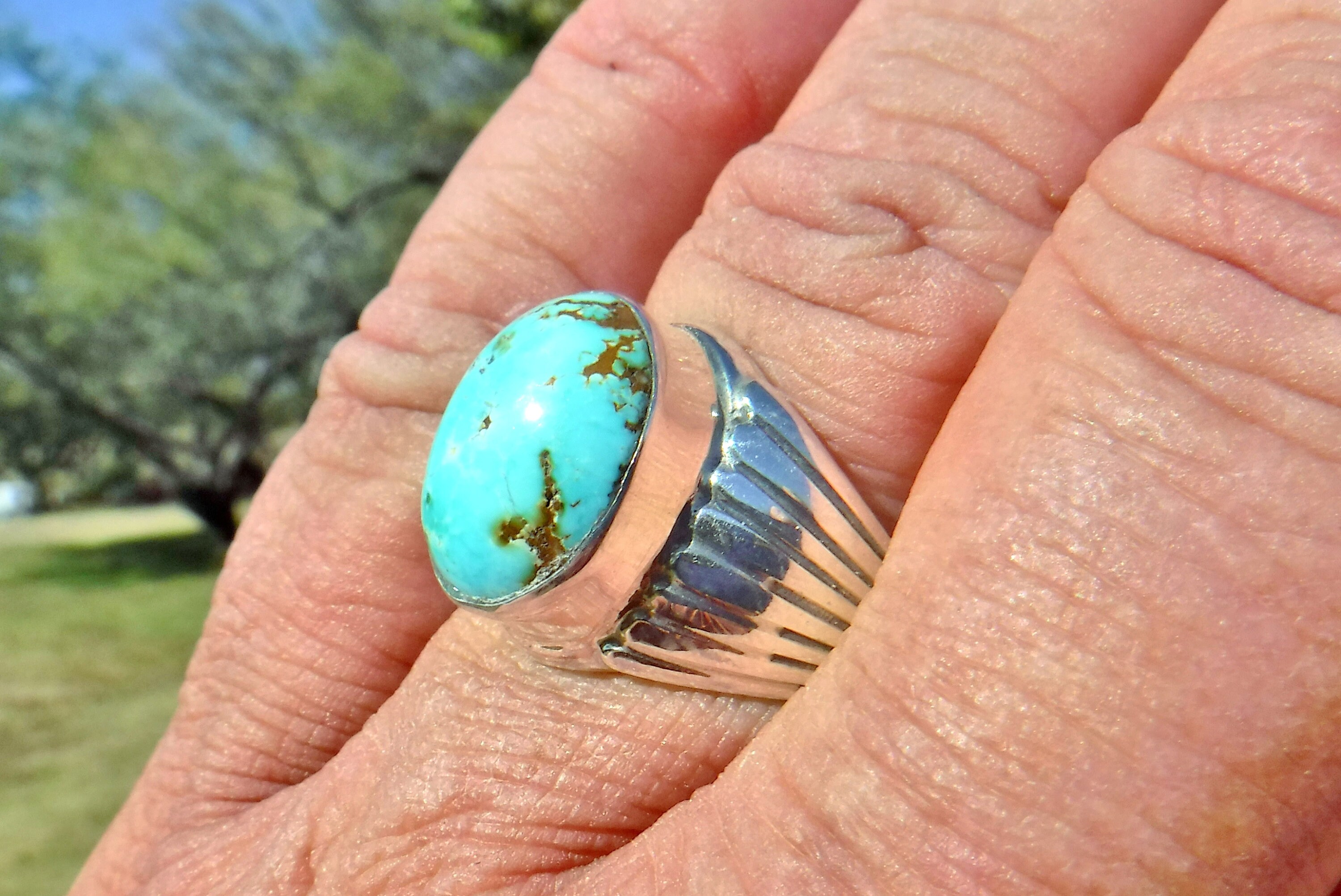 Natural Royston Turquoise Men's Ring 1503-tb | Etsy