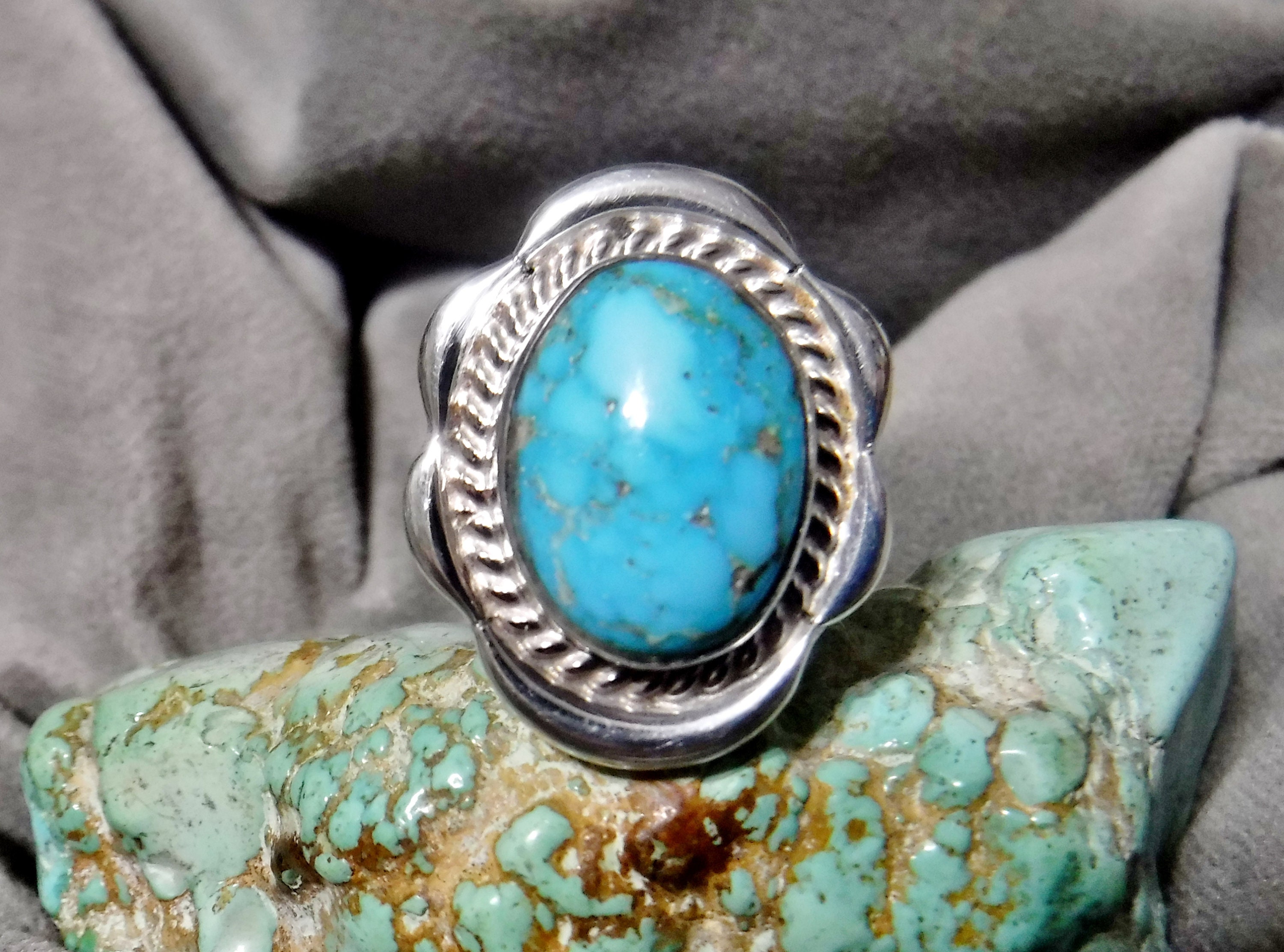Rare Natural Candelaria Turquoise Ring 1599-Y | Etsy