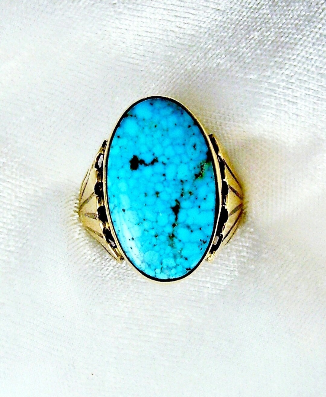 Candelaria Turquoise Set in 14K GOLD - Etsy