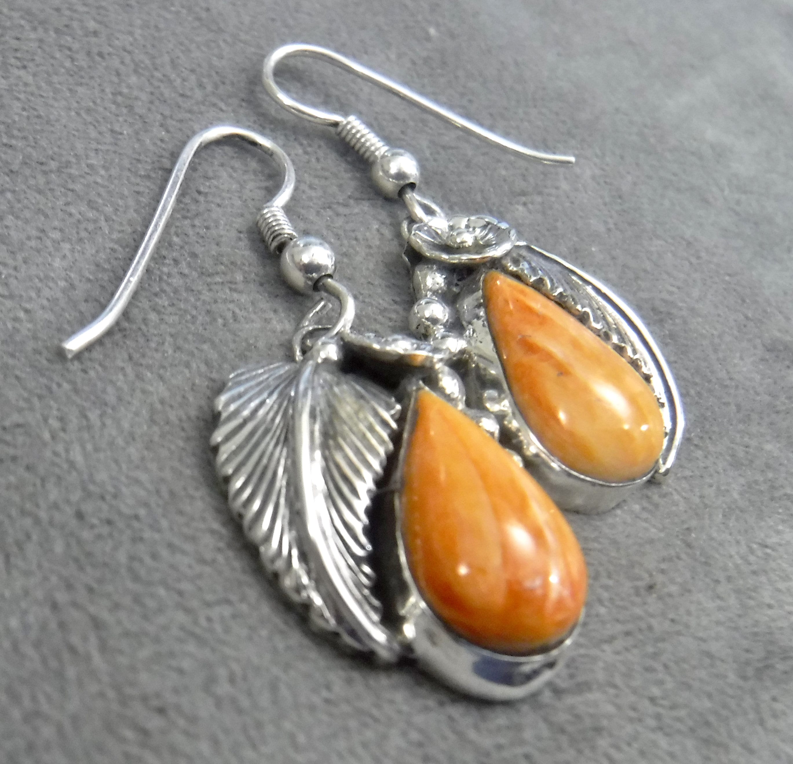 Natural Orange Spiny Oyster Earrings 1454-b - Etsy Ireland