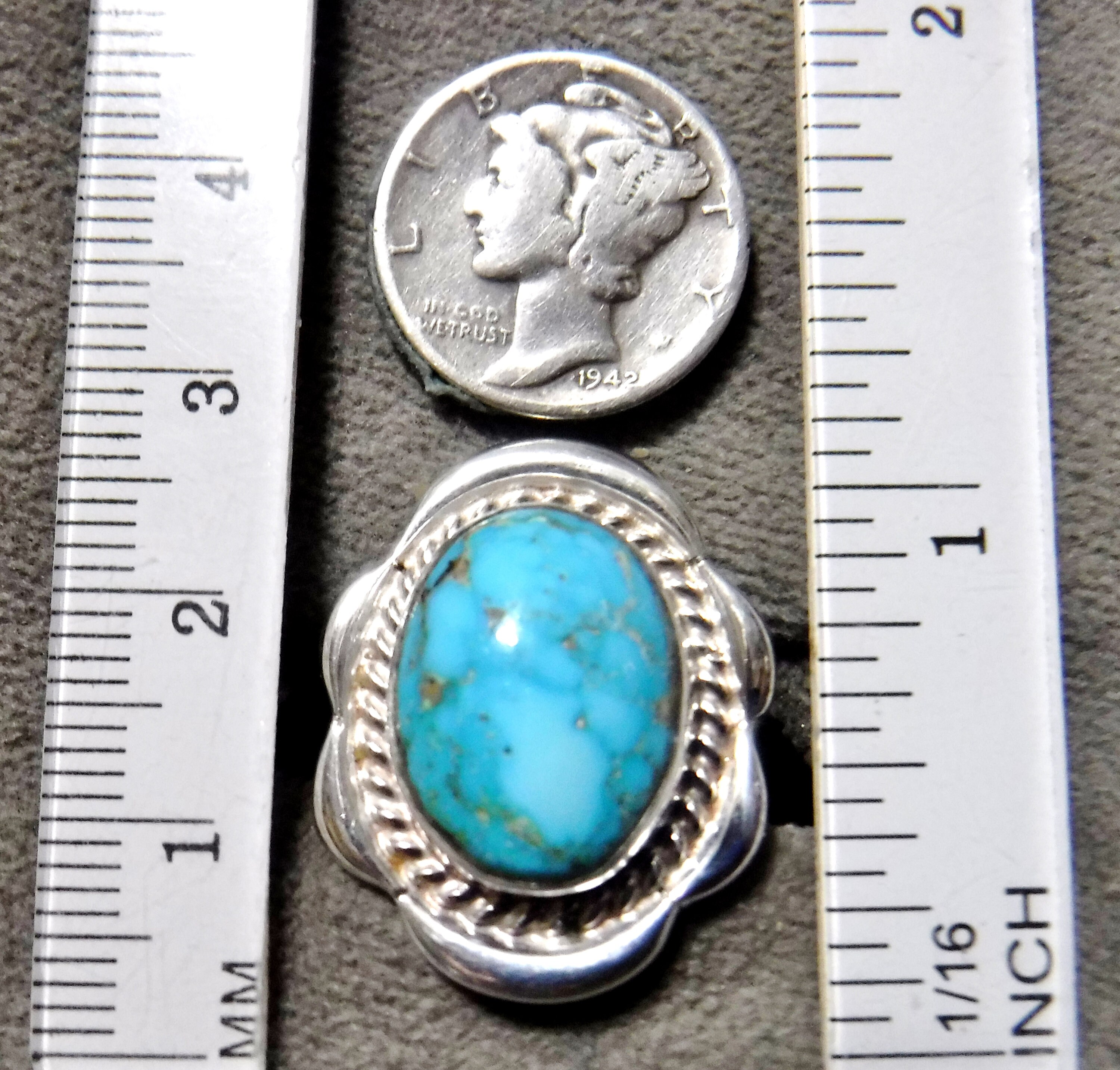 Rare Natural Candelaria Turquoise Ring 1599-Y | Etsy