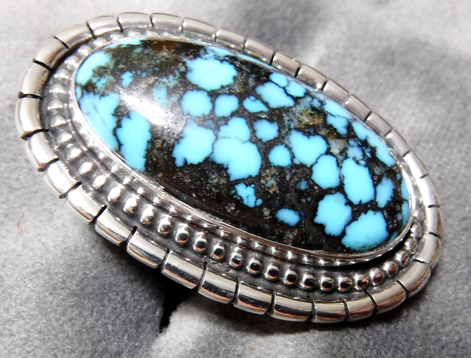 Blue Spider Web Turquoise Ring 1026 - Etsy