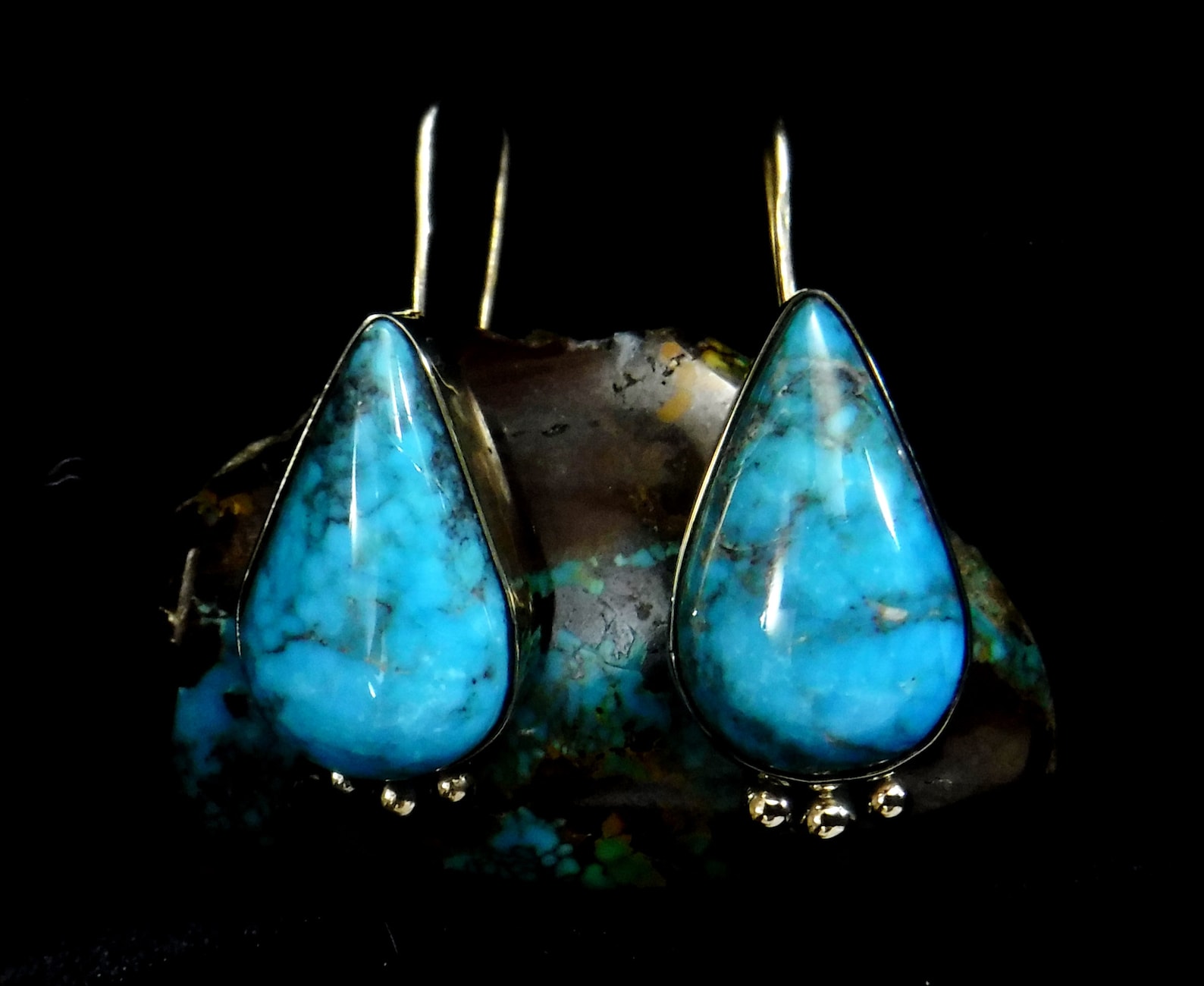 Large Natural Bisbee Turquoise in 14K Gold # 1437-bo - Etsy