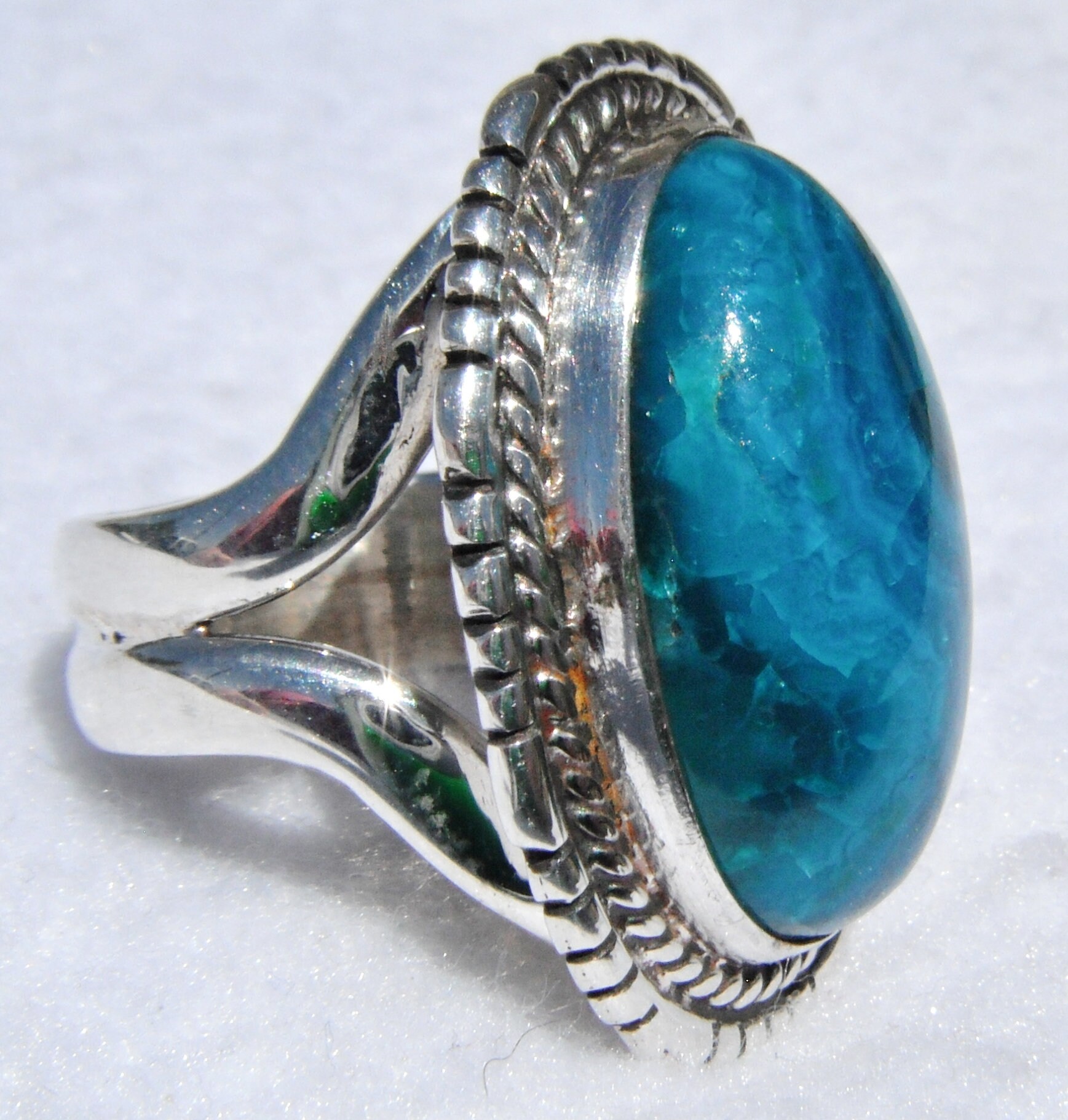 STUNNING CHRYSOCOLLA RING 1169-L | Etsy
