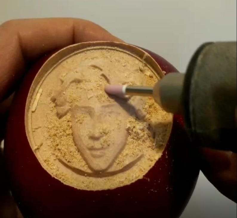 Personalized 3D Portrait Apple Sculpture, Handmade Custom Face Art ...