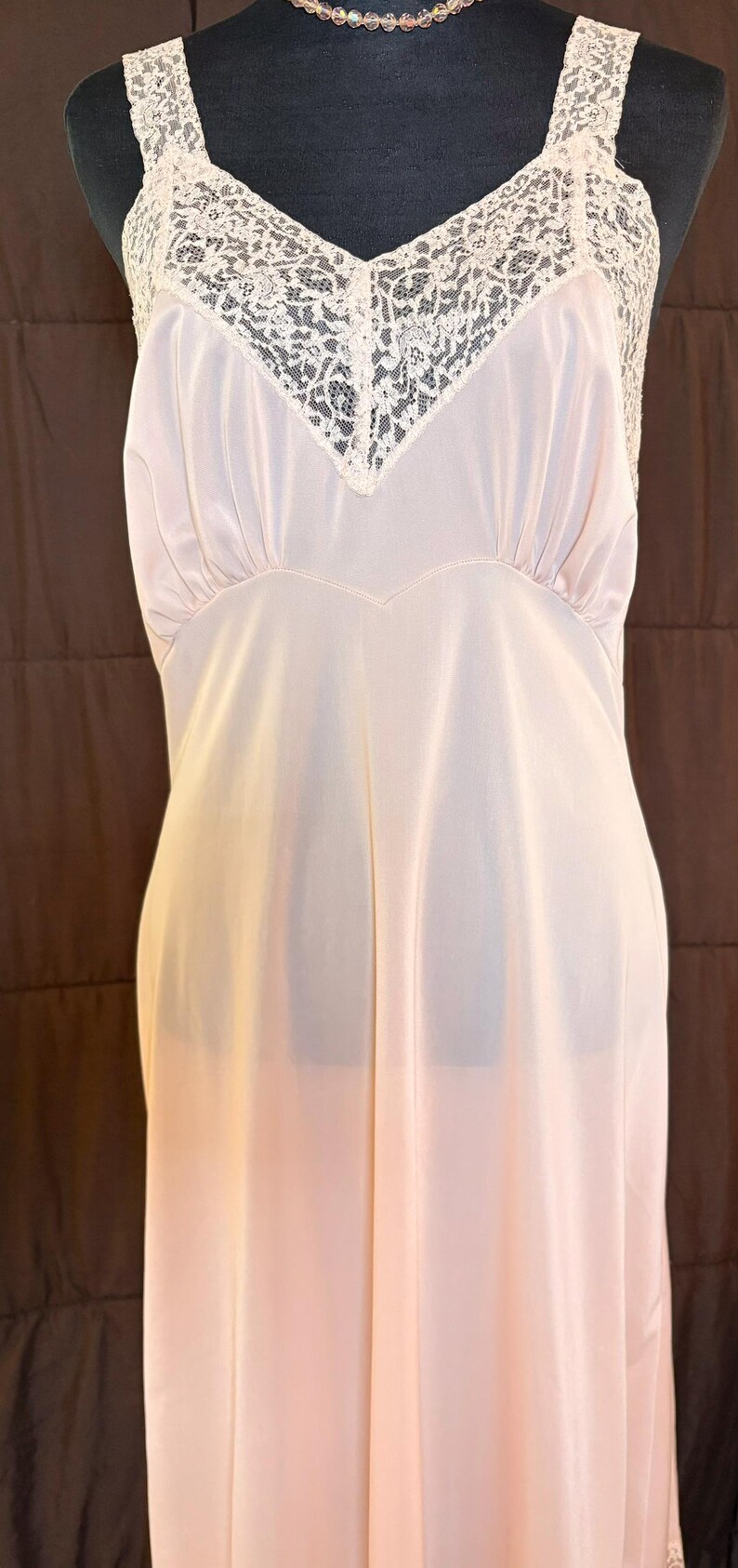 Vintage Pink Carter’s Dupont Nightgown Slip | Lace Trim | Soft Pastel ...
