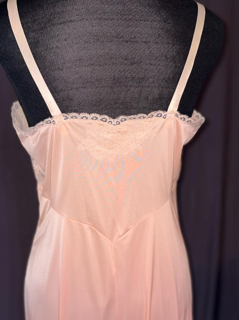 Vintage 1970s Artemis Slip | Peach Lace Nylon Nightgown | Size 36 Medium - Etsy