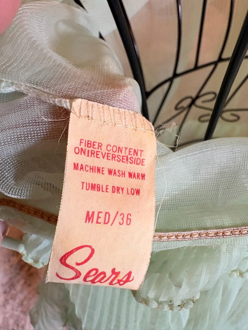 Vintage Sears Lingerie One Piece | Mint Green Nylon Tricot, Medium - Etsy