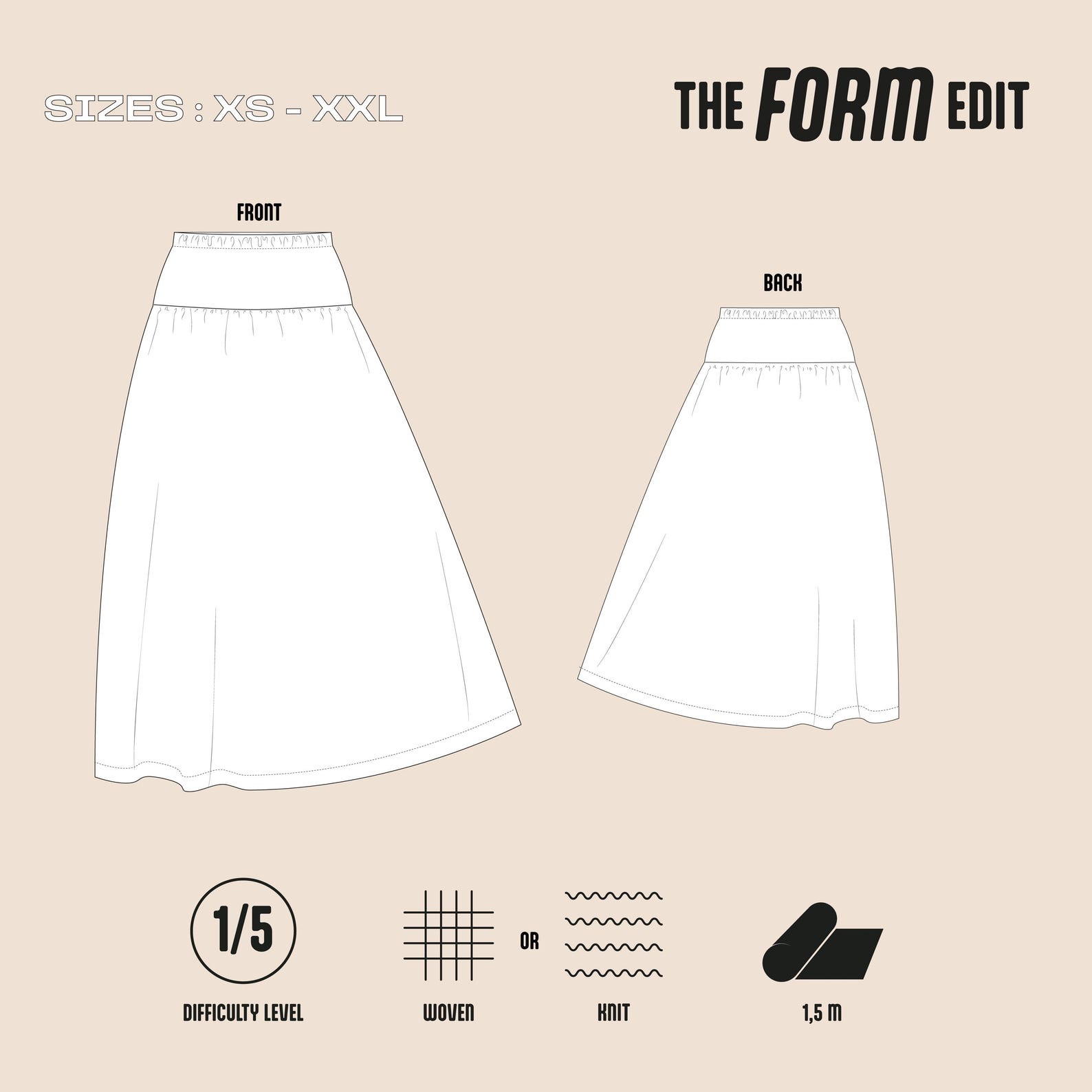 Beginner Friendly PDF Sewing Pattern - Women's Skirt / Skirt Pattern ...