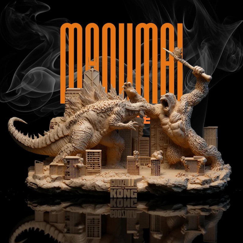 Godzilla Vs Kong Diorama STL – Epic Monster Battle | 70cm Scale | One ...