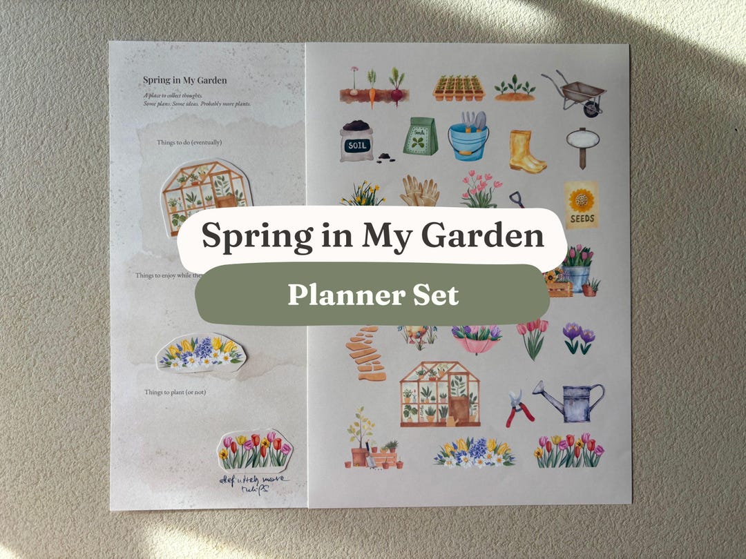 Spring in My Garden – Gardening Printable Set (planner Page & Sticker ...