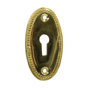 Olde New Solid Brass Oval Beaded Door Keyhole Cover - Etsy