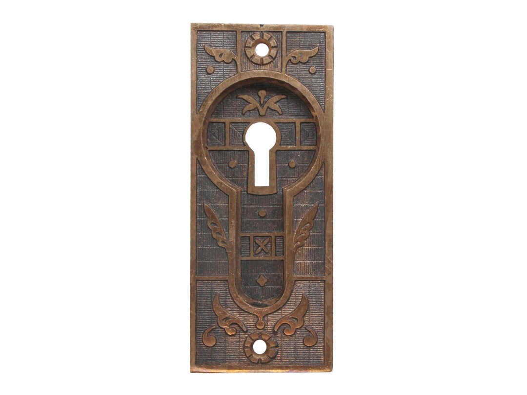 Antique Bronze Keyhole Aesthetic Pocket Door Plate - Etsy