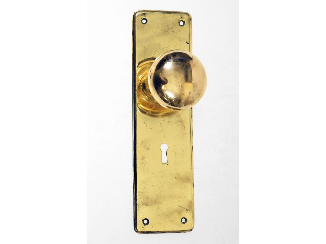 Cast Brass Plate & Door Knob Set - Etsy Australia