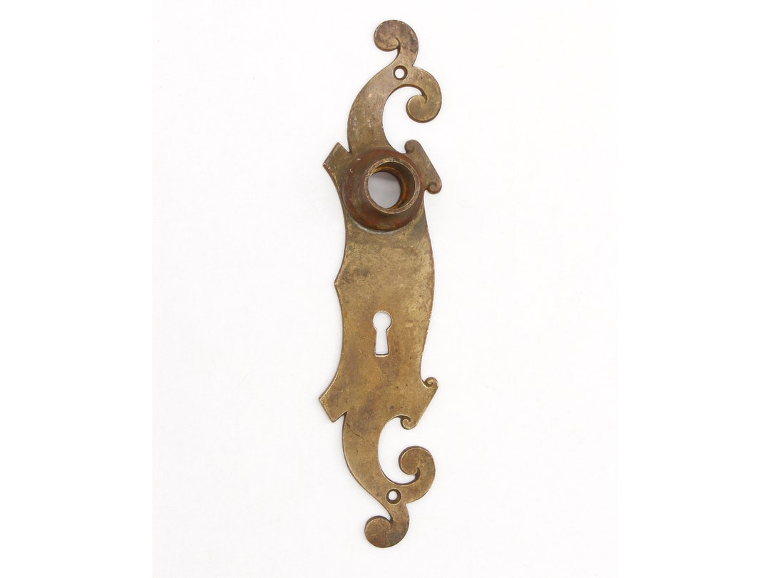 Antique Bronze Art Nouveau Keyhole Door Back Plate With Deep Neck - Etsy