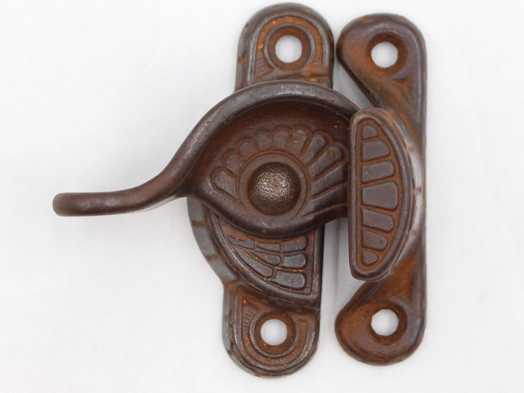 Antique Victorian Clam Shell Black Cast Iron Window Lock - Etsy