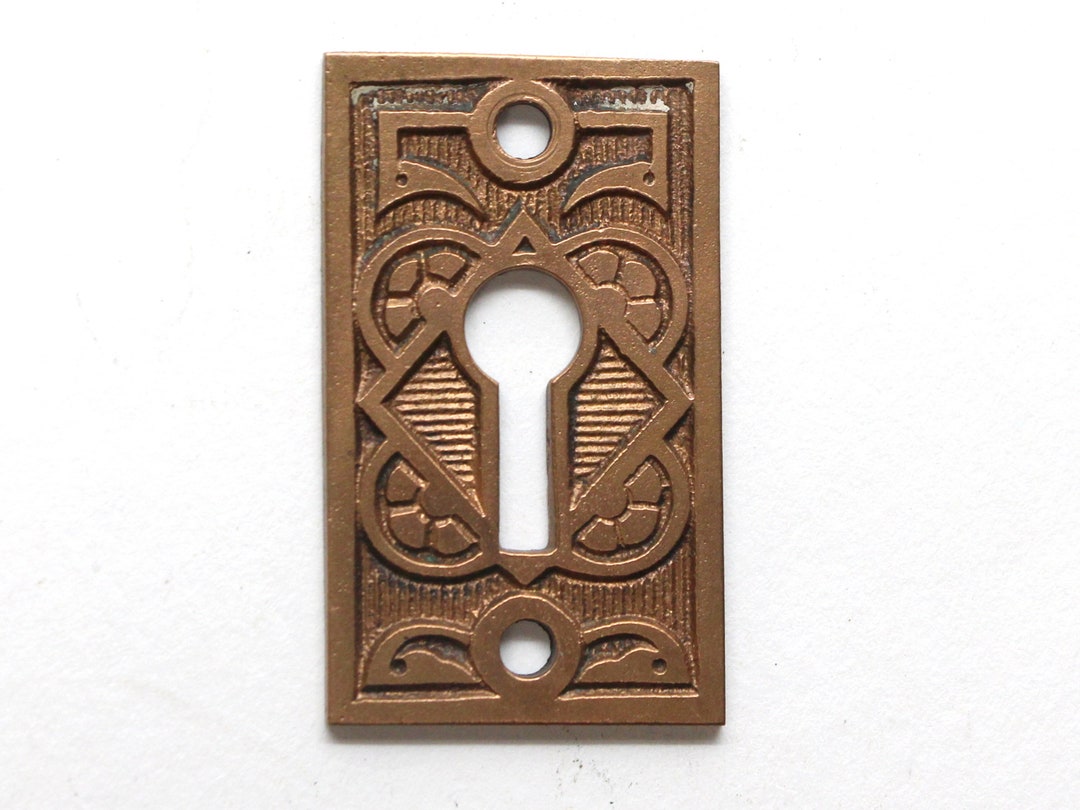 Antique 1.75 In. Bronze Floral Aesthetic Door Keyhole Cover Plate - Etsy