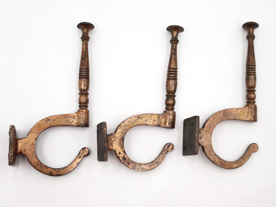 Set of Vintage Spindle Bronze Wall Hooks - Etsy