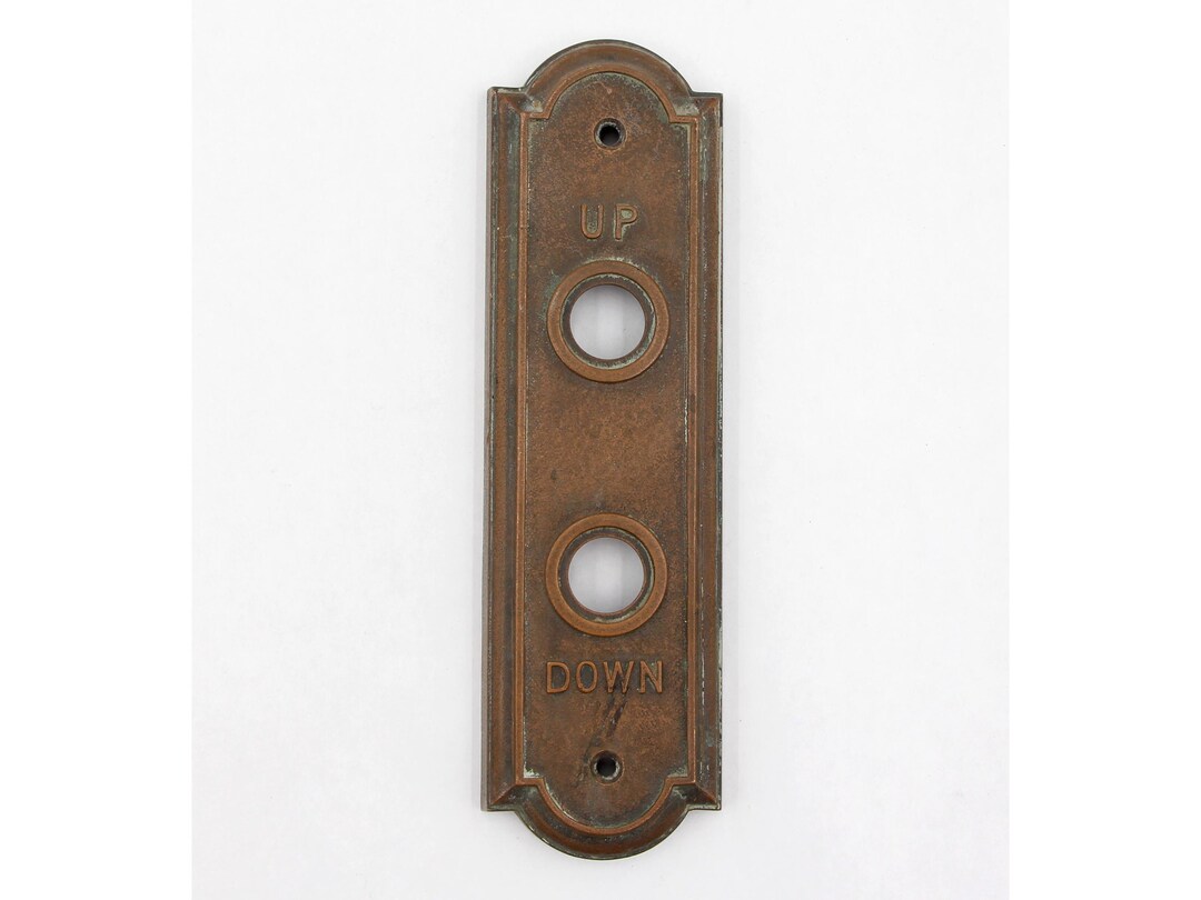 Art Deco Dark Bronze up & Down Two Button Elevator Plate - Etsy
