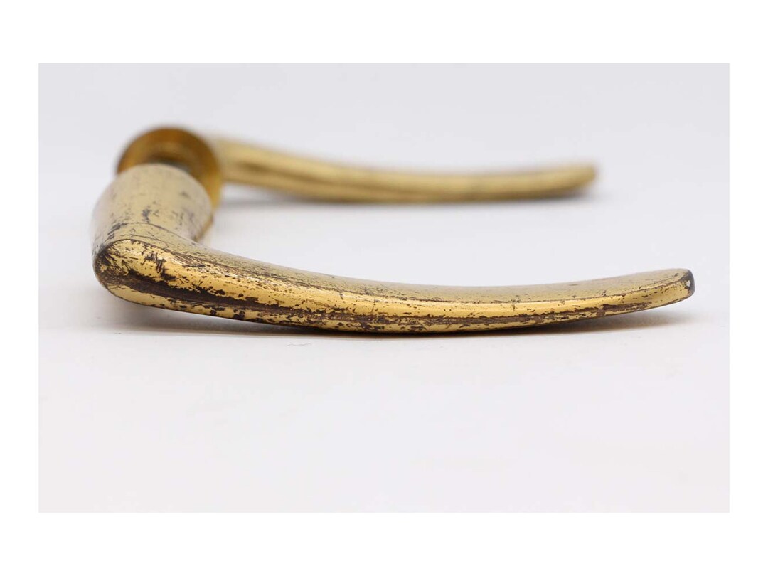 Vintage Curved Satin Brass Lever Sets - Etsy