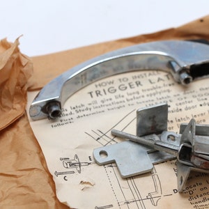 New Old Stock Stanley Princess Chrome Cabinet Latch With Black Button ...