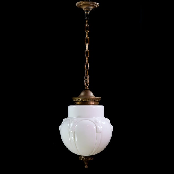 Milk Glass Pendant Light - Etsy