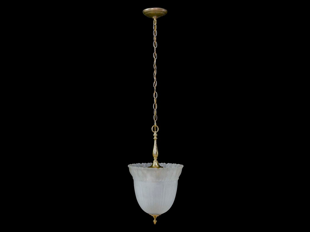 Turn of the Century Frosted Cast Glass Vestibule Foyer Pendant Light - Etsy