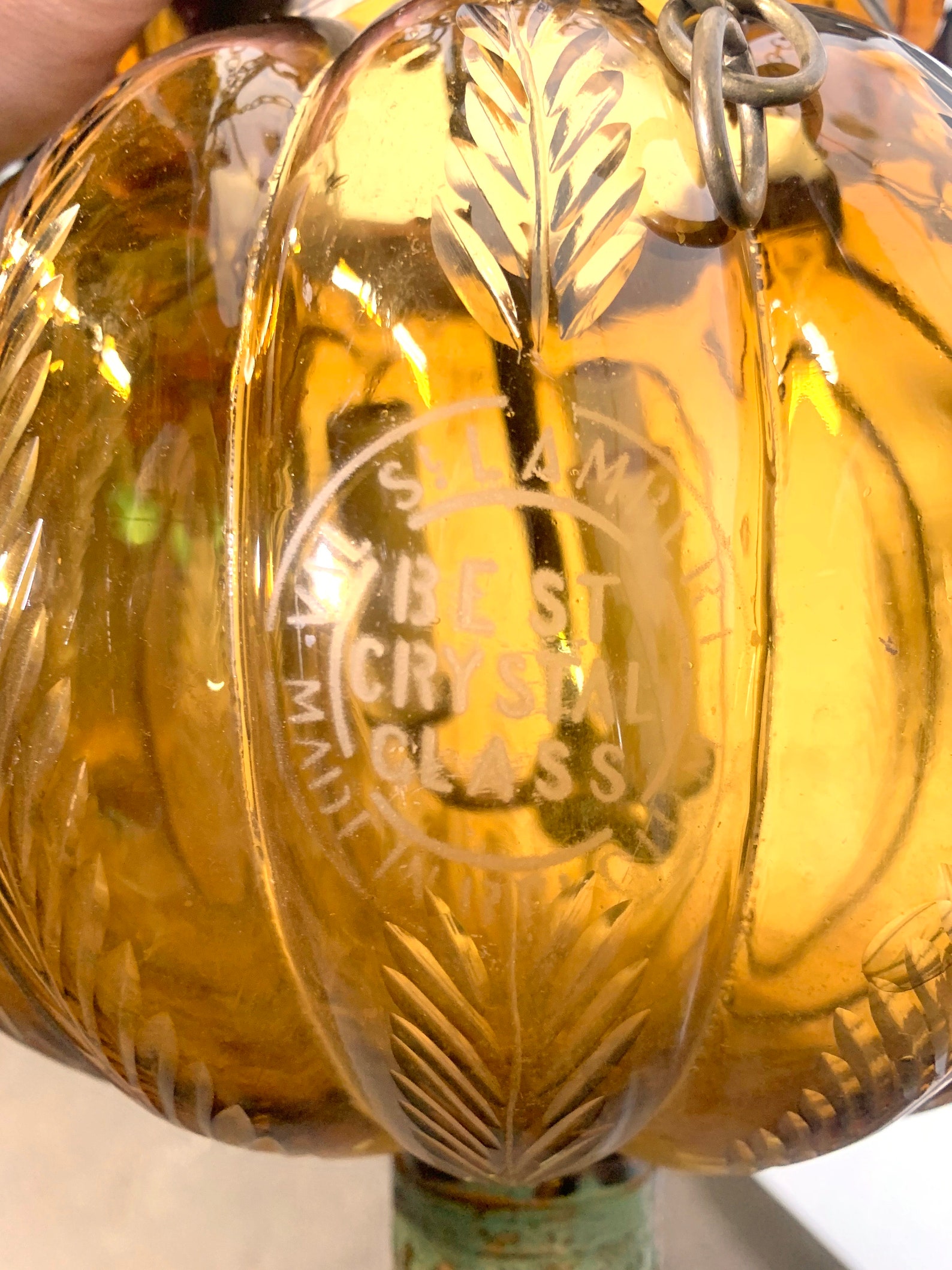 Val Saint Lambert Antique 9 In. Amber Crystal Glass Bell Jar - Etsy