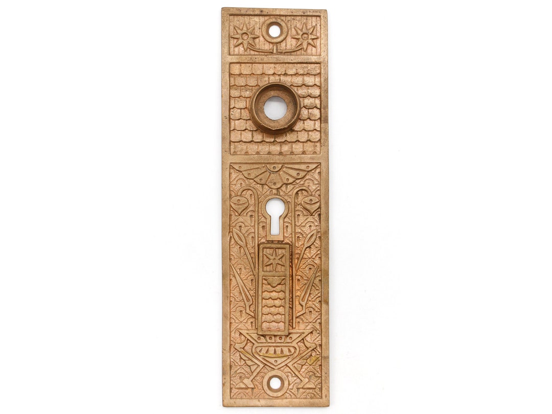Antique 7 In. Aesthetic Bronze Door Double Keyhole Back Plate - Etsy