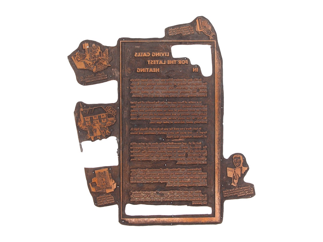 Thatcher Gas Conversion Burner Copper Printing Press Advertisement Mold ...