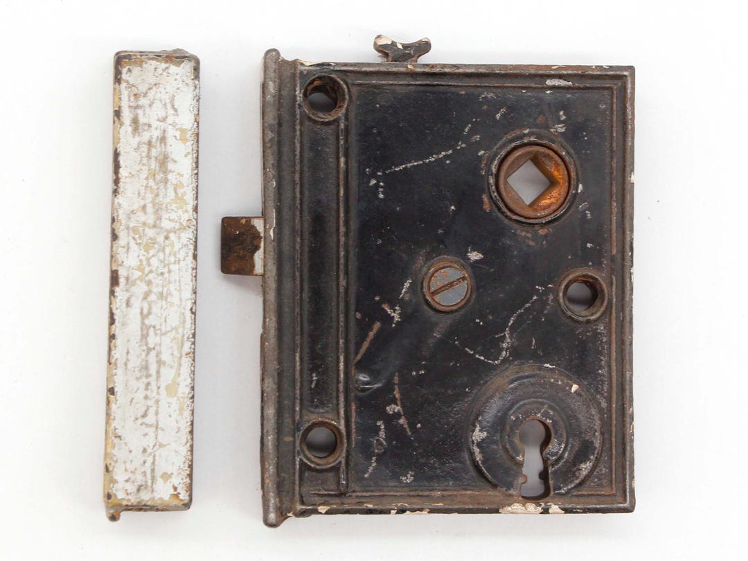 Antique Cast Iron Surface Mount Rim Door Lock - Etsy