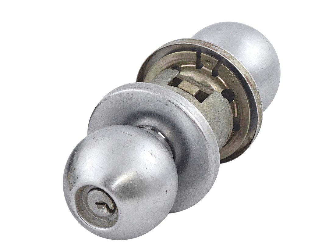 Modern Brushed Steel Spherical Door Knob Set - Etsy