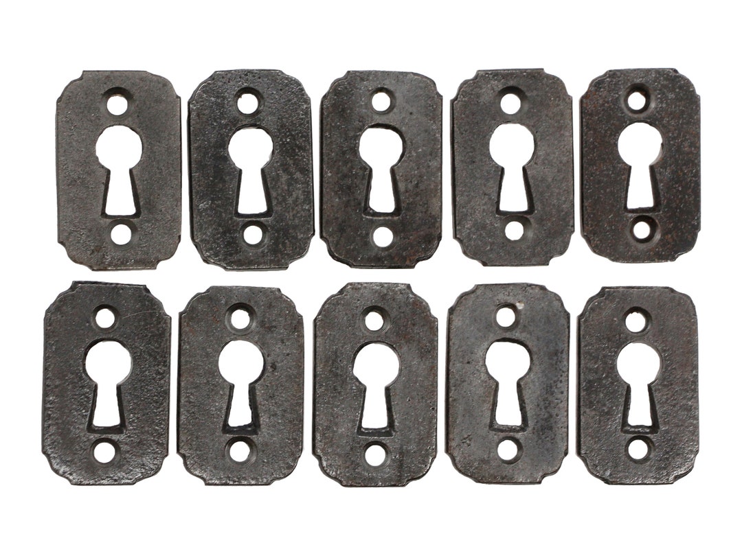 Set of 10 Repro Black Cast Iron Rounded Door Keyhole Covers - Etsy