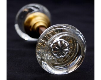 Vintage, Double Crystal Clear Glass Door Knobs - Etsy
