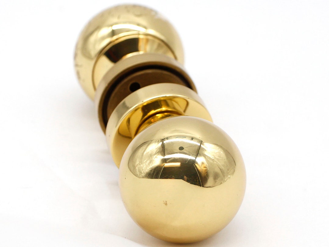 Modern Ball Shaped Polished Brass Door Knob Set - Etsy