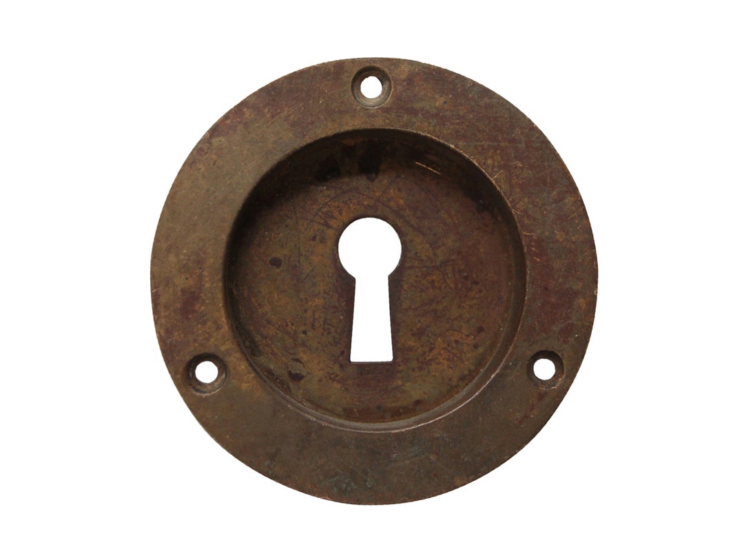 Round Brass Keyhole Pocket Door Pull - Etsy
