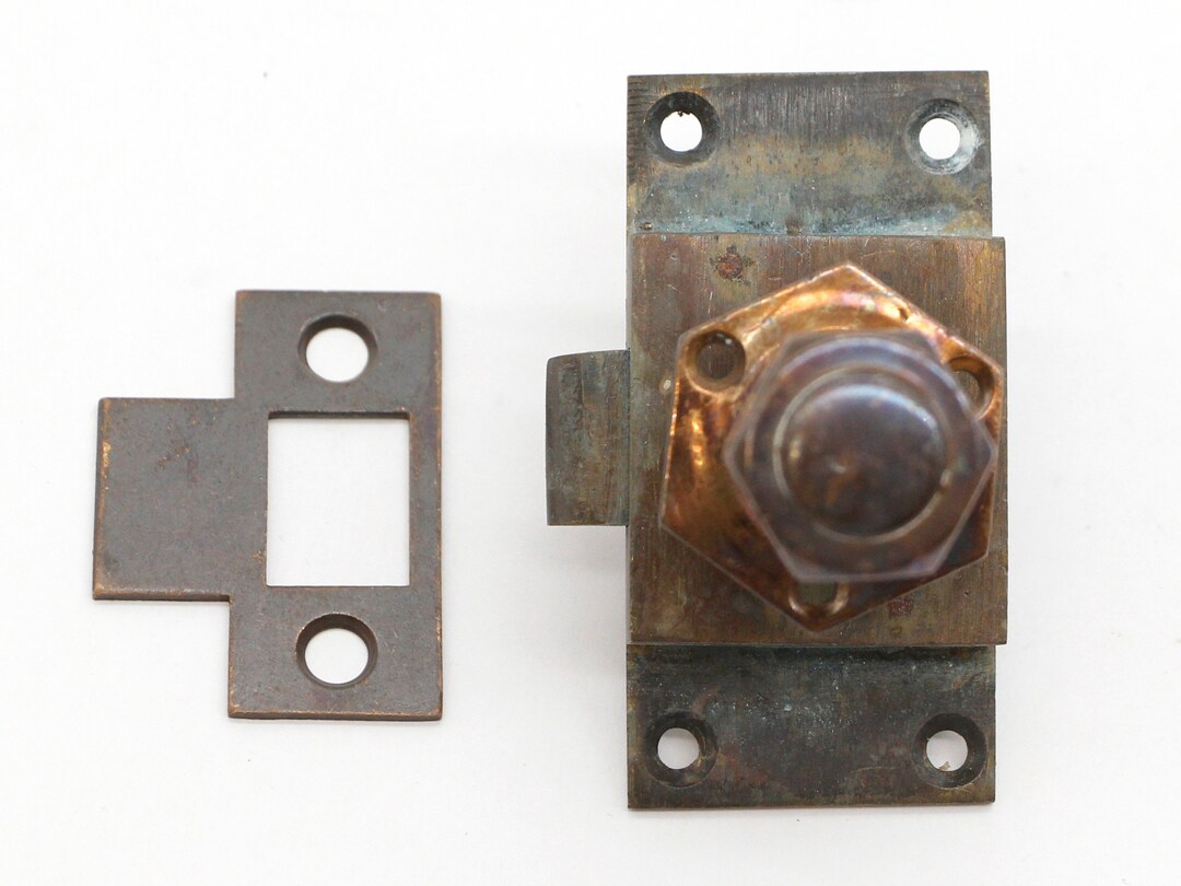 Vintage Brass Hexagonal Shaped Cabinet Door Latch and Knob - Etsy